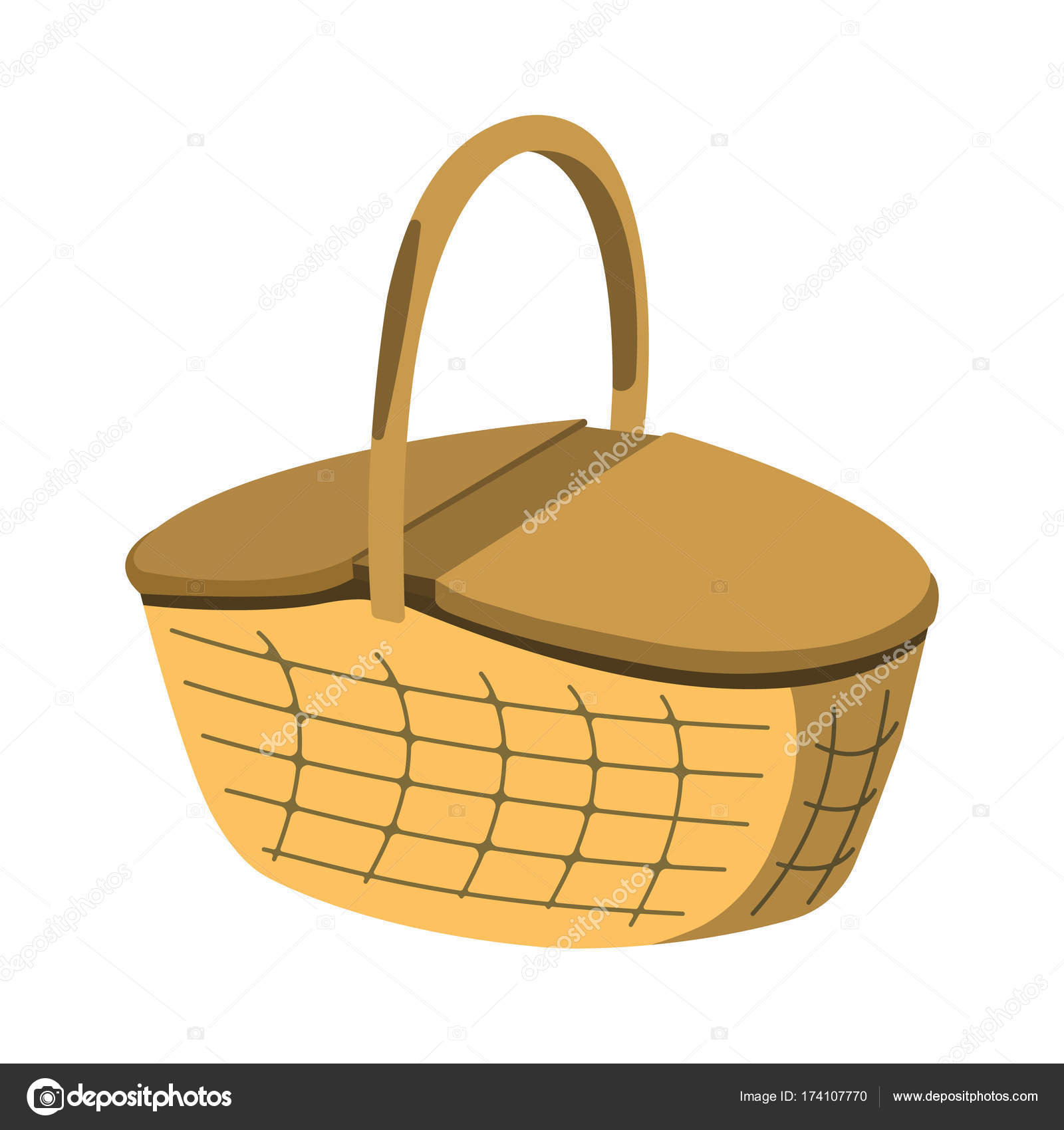 Vector: picnic basket | Icono de la cesta de picnic. Etiqueta de ...