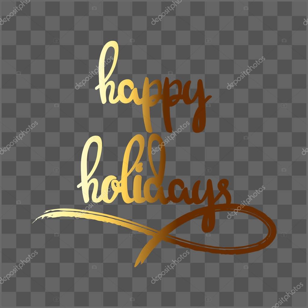 Happy Holidays hand drawn lettering Stock Vector by ©lovedoves 128878450