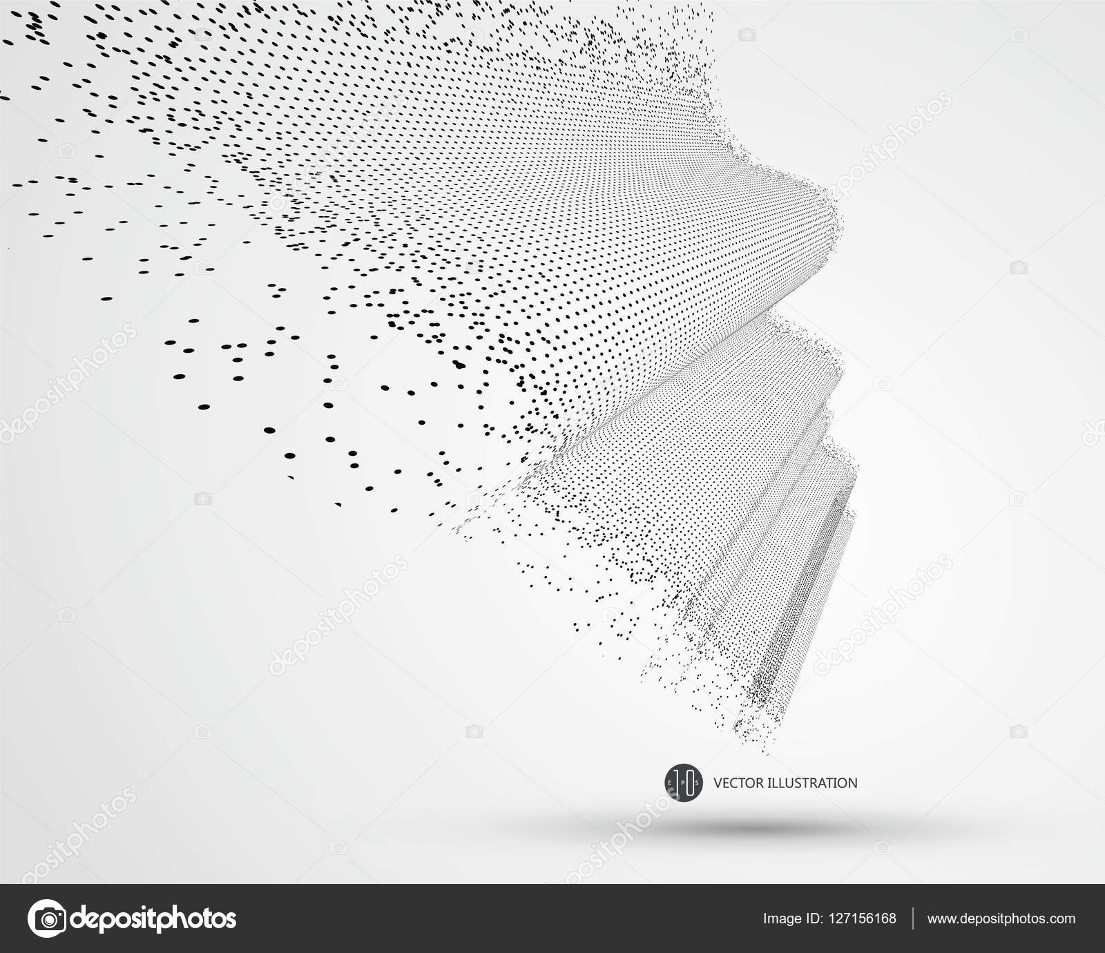Wave-like pattern composed of particles, science and technology ...