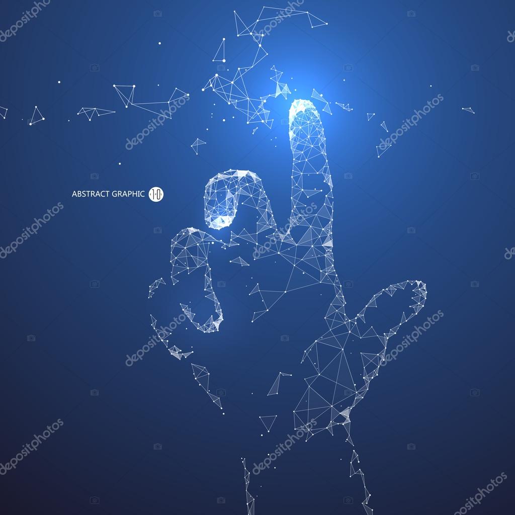 Point, line, surface connection constituted a tap gesture. Stock Vector ...