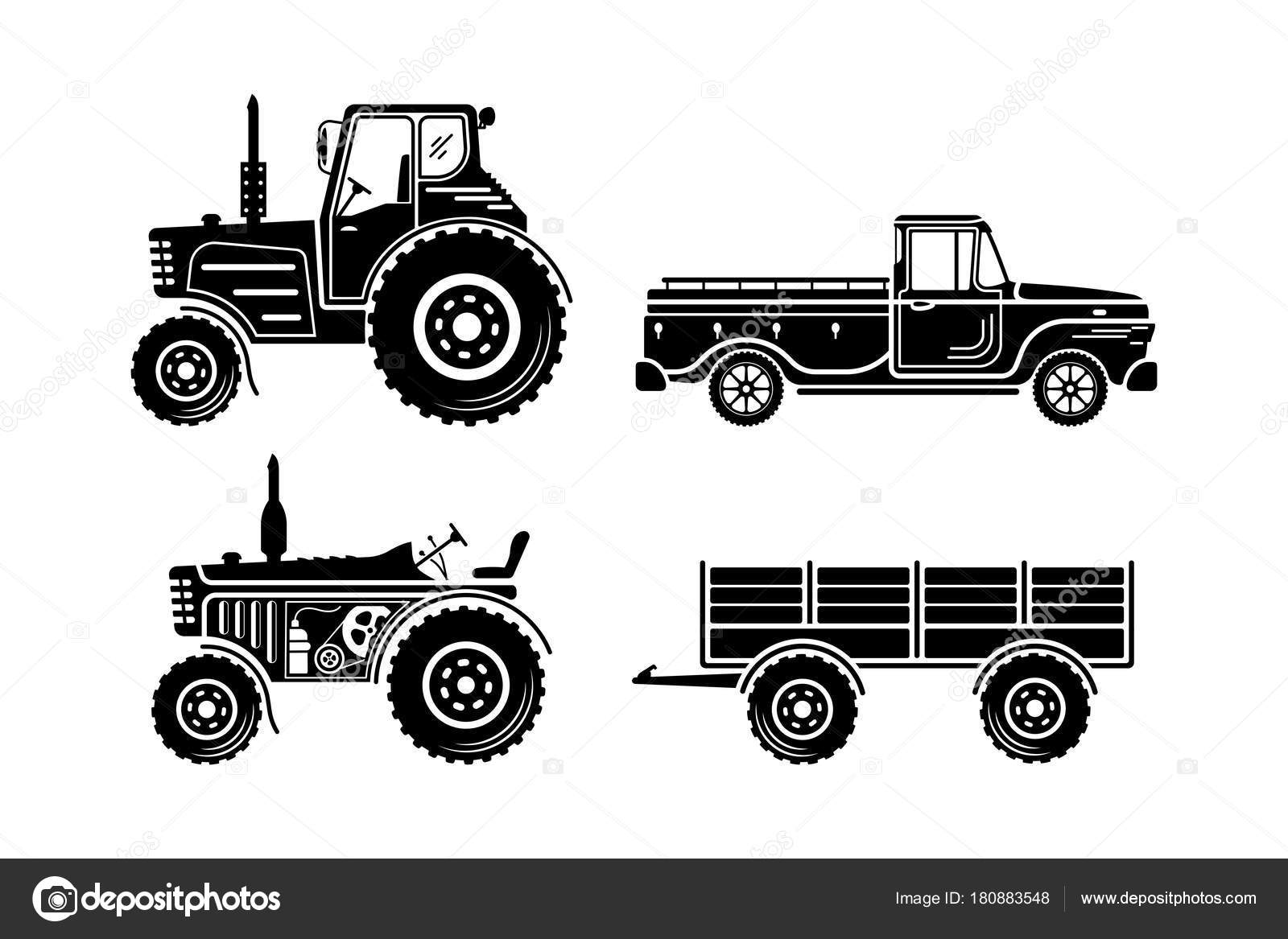Set of agricultural transport icon. Stock Vector Image by ©evilrogue ...