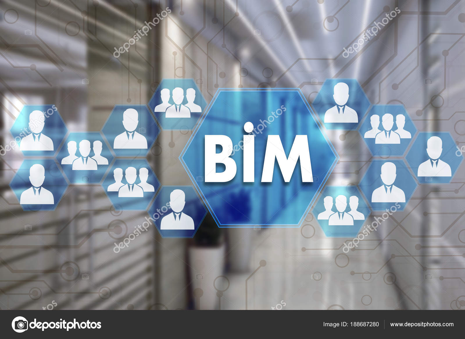 Building Information Modeling. BIM on the touch screen with a b — Stock ...