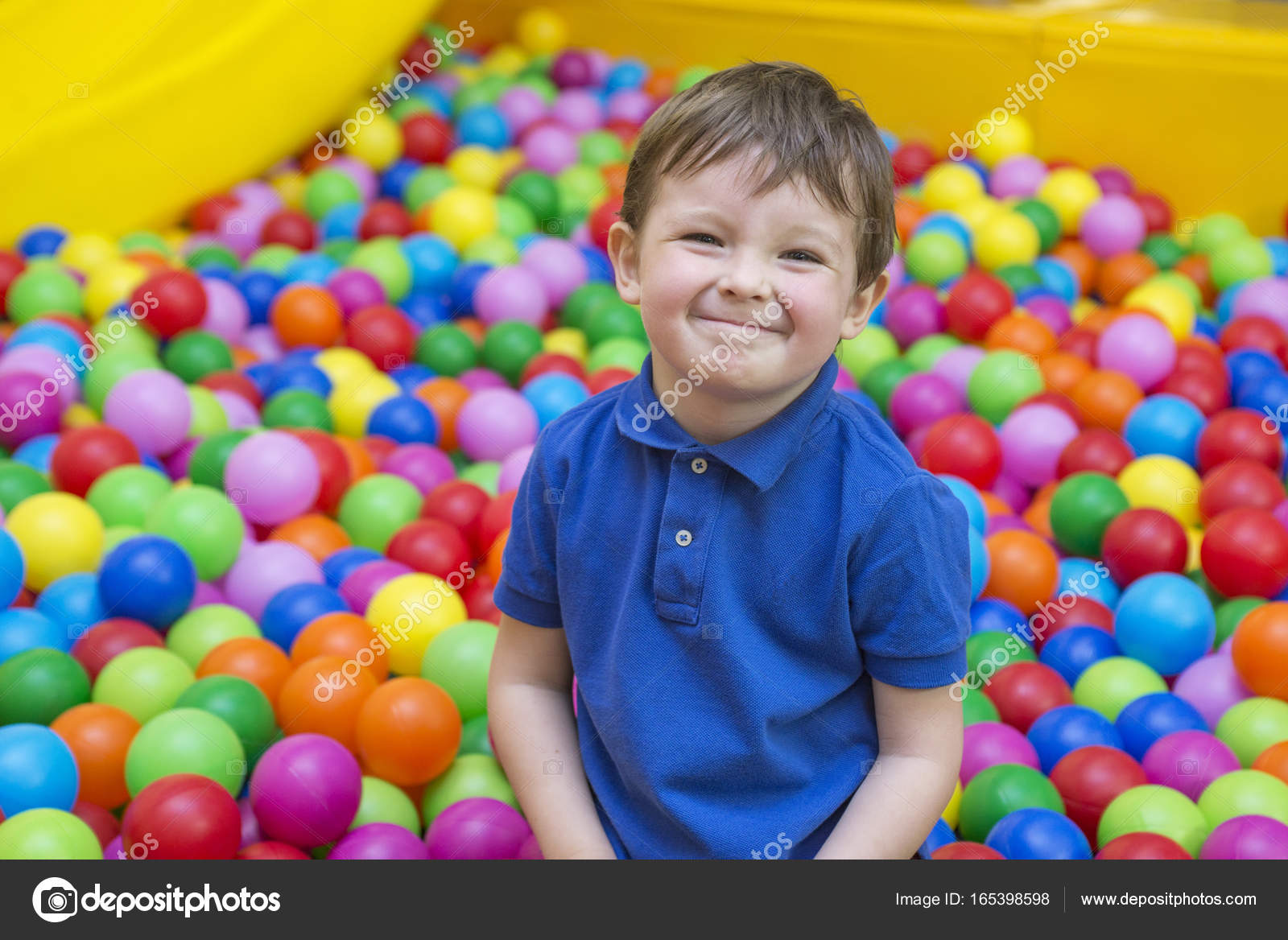 Funny Boy Grimacing Little Child Playing Playground — Stock Photo ...