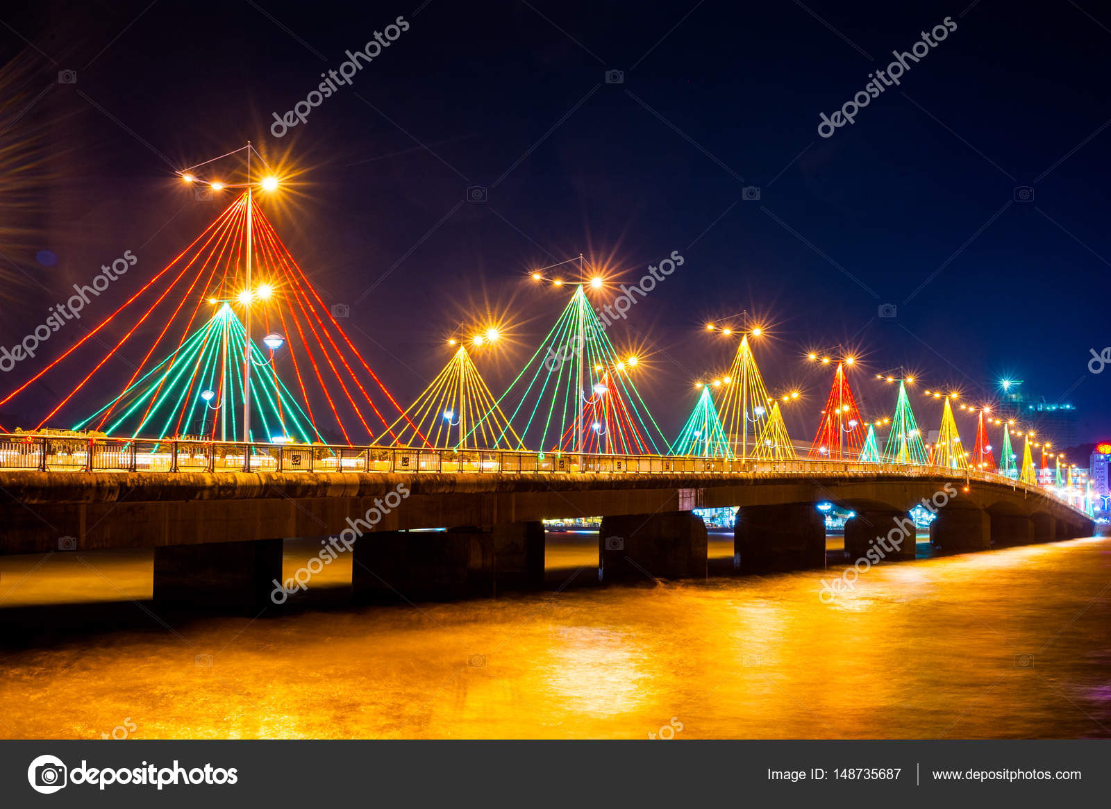 Colorful bridge in Nha Trang — Stock Photo © galitskaya #148735687