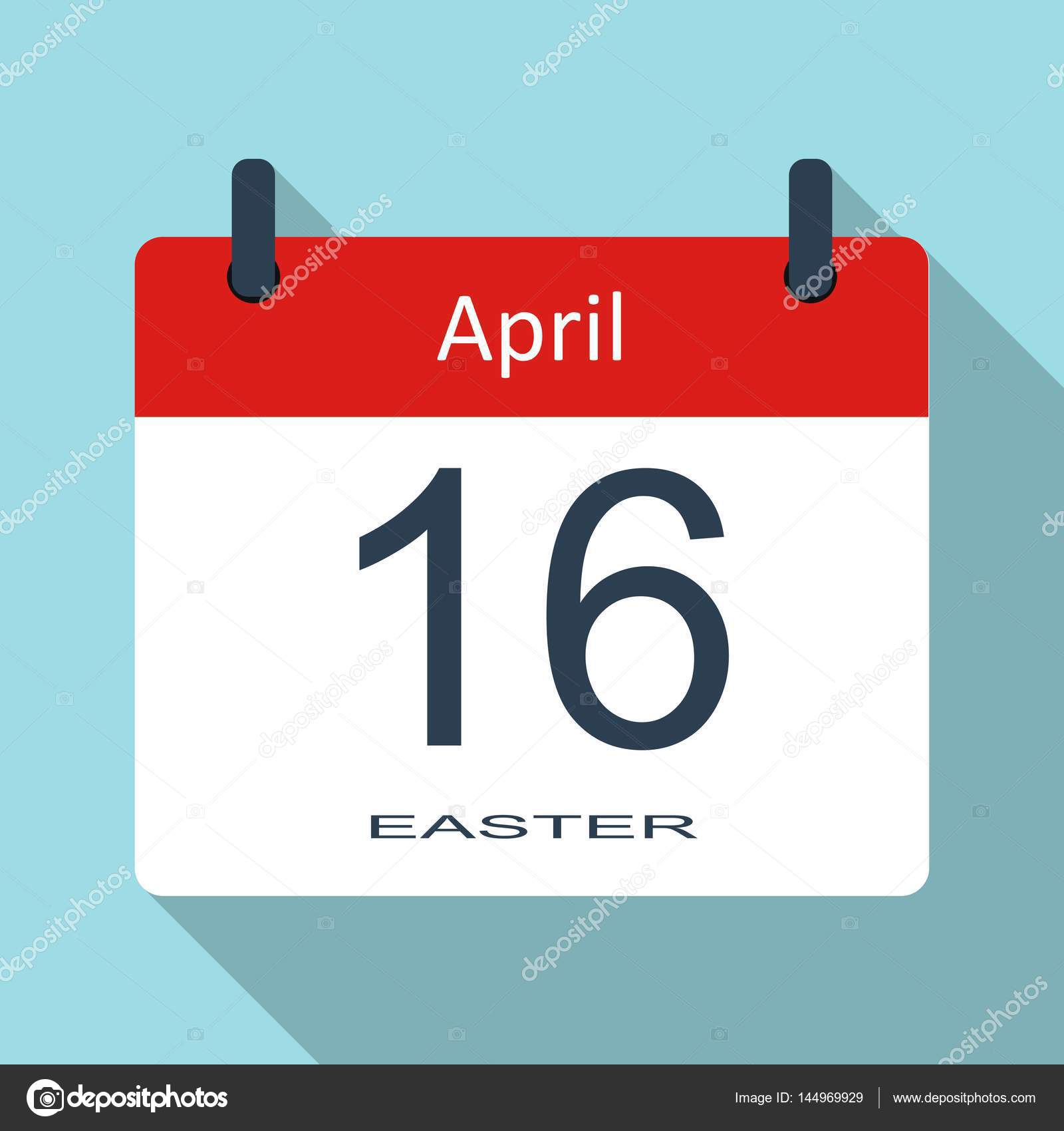 Happy Easter day. April 16th. Vector flat daily calendar icon. Vector ...