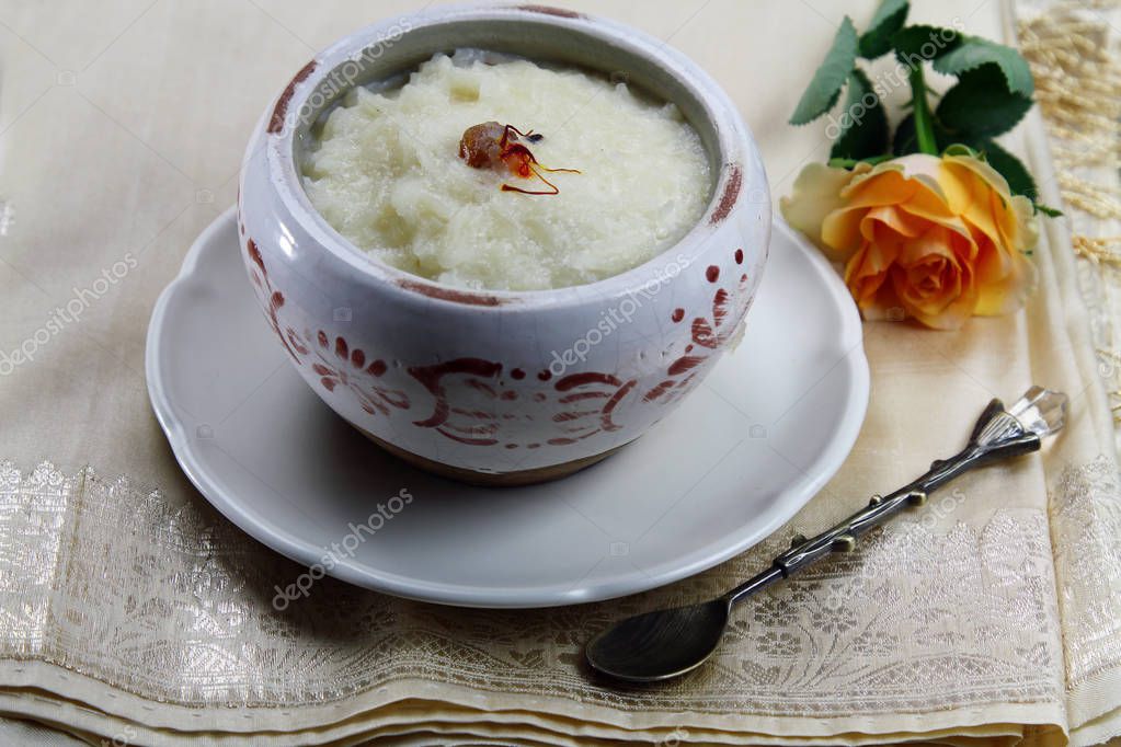 Sweet Rice kheer or pudding Stock Photo by ©dipalipix 129019710