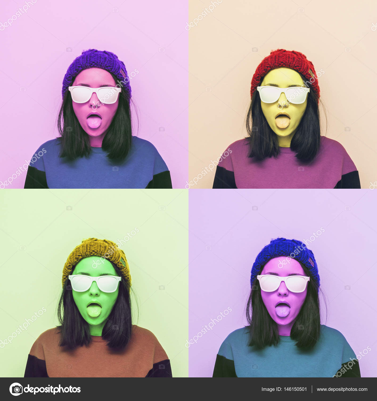 Four identical images of a girl — Stock Photo © Katya_Havok #146150501