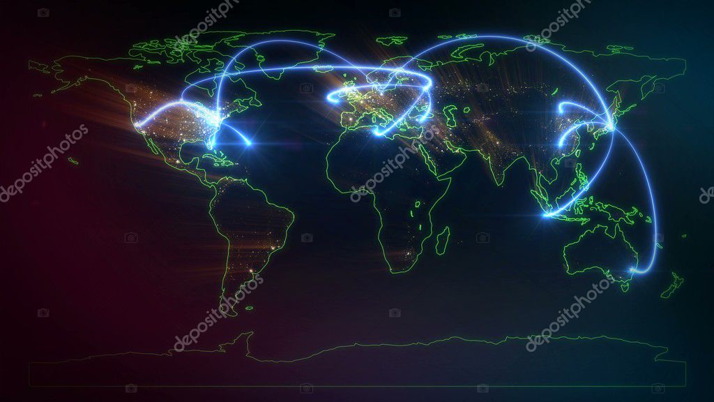 Mapa del mundo dibujado Líneas Ciudad a Ciudad 2023