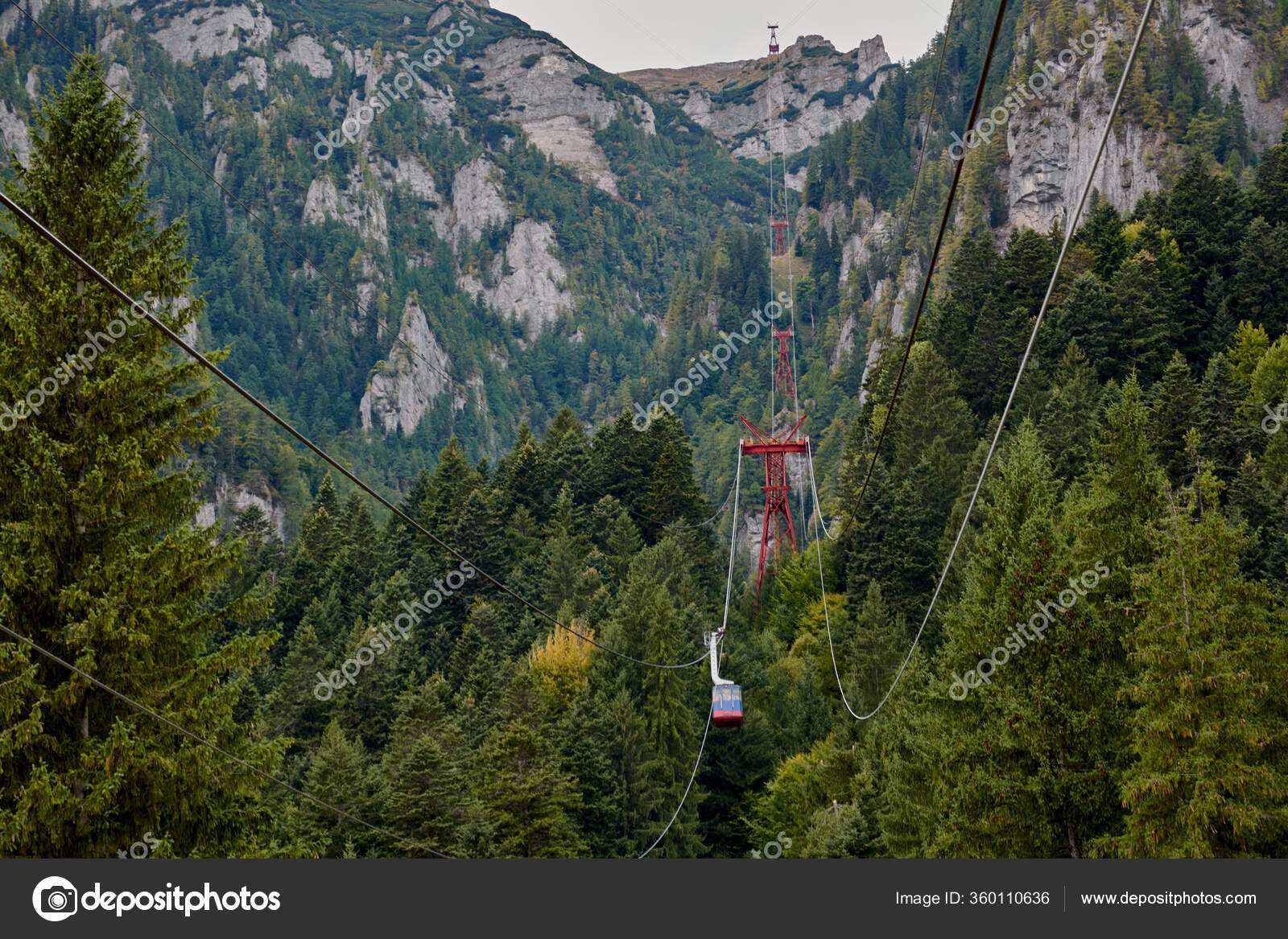 Mountain Cable Car Telecabin Bucegi Mountains Mountain Landscape Bucegi ...