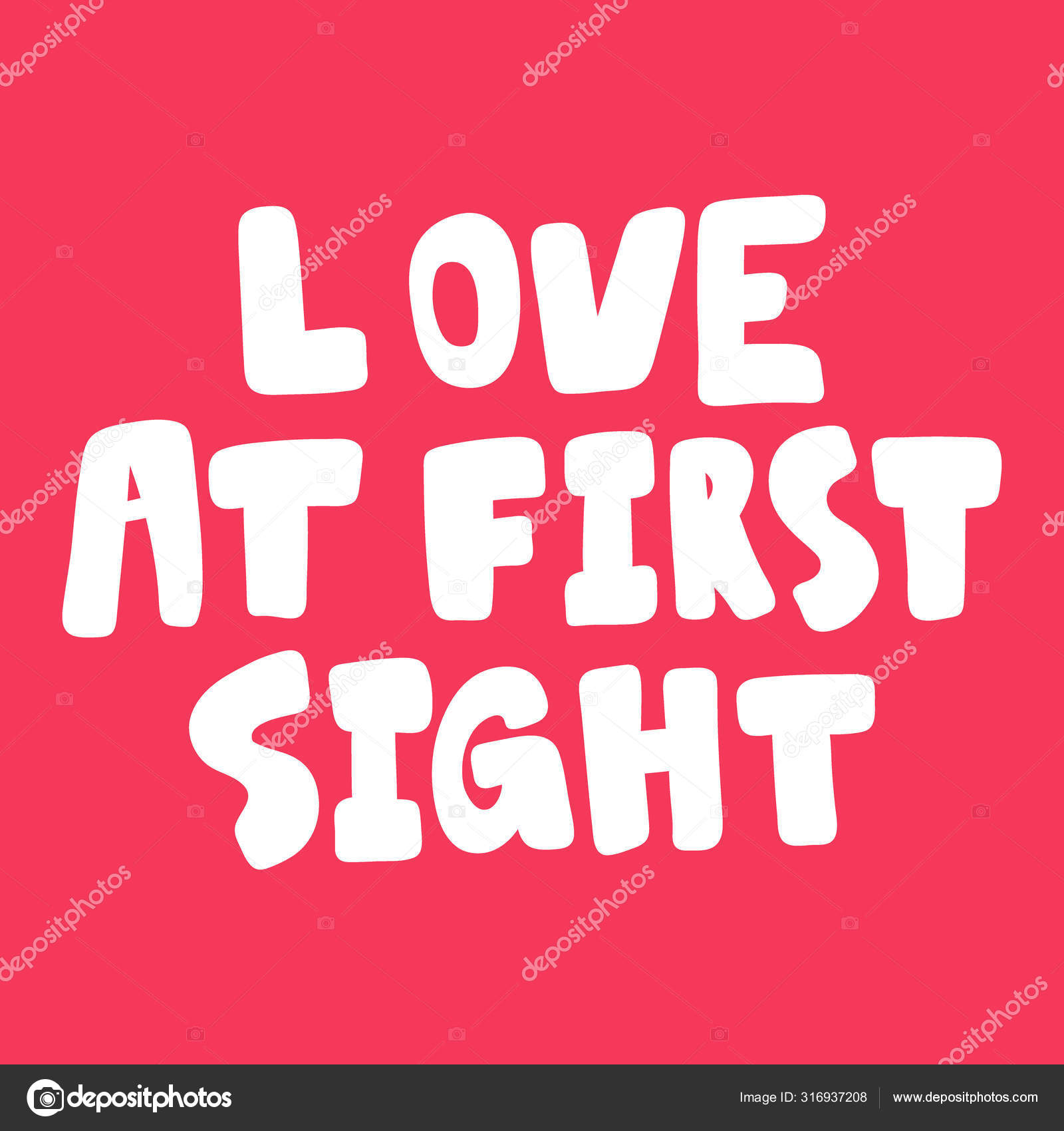 Love at first sight. Valentines day Sticker for social media content ...