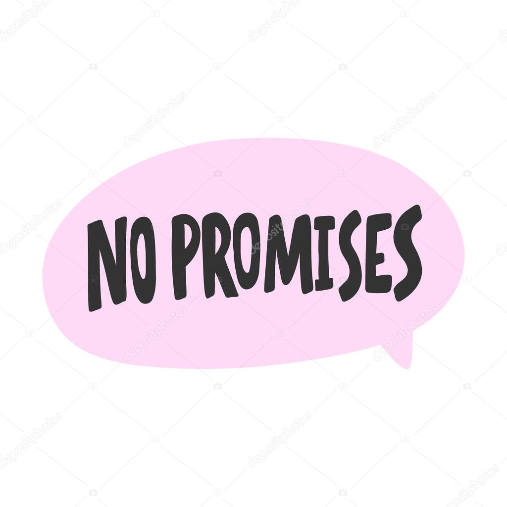 Sin promesas. Adhesivo para contenido de redes sociales. Vector ...