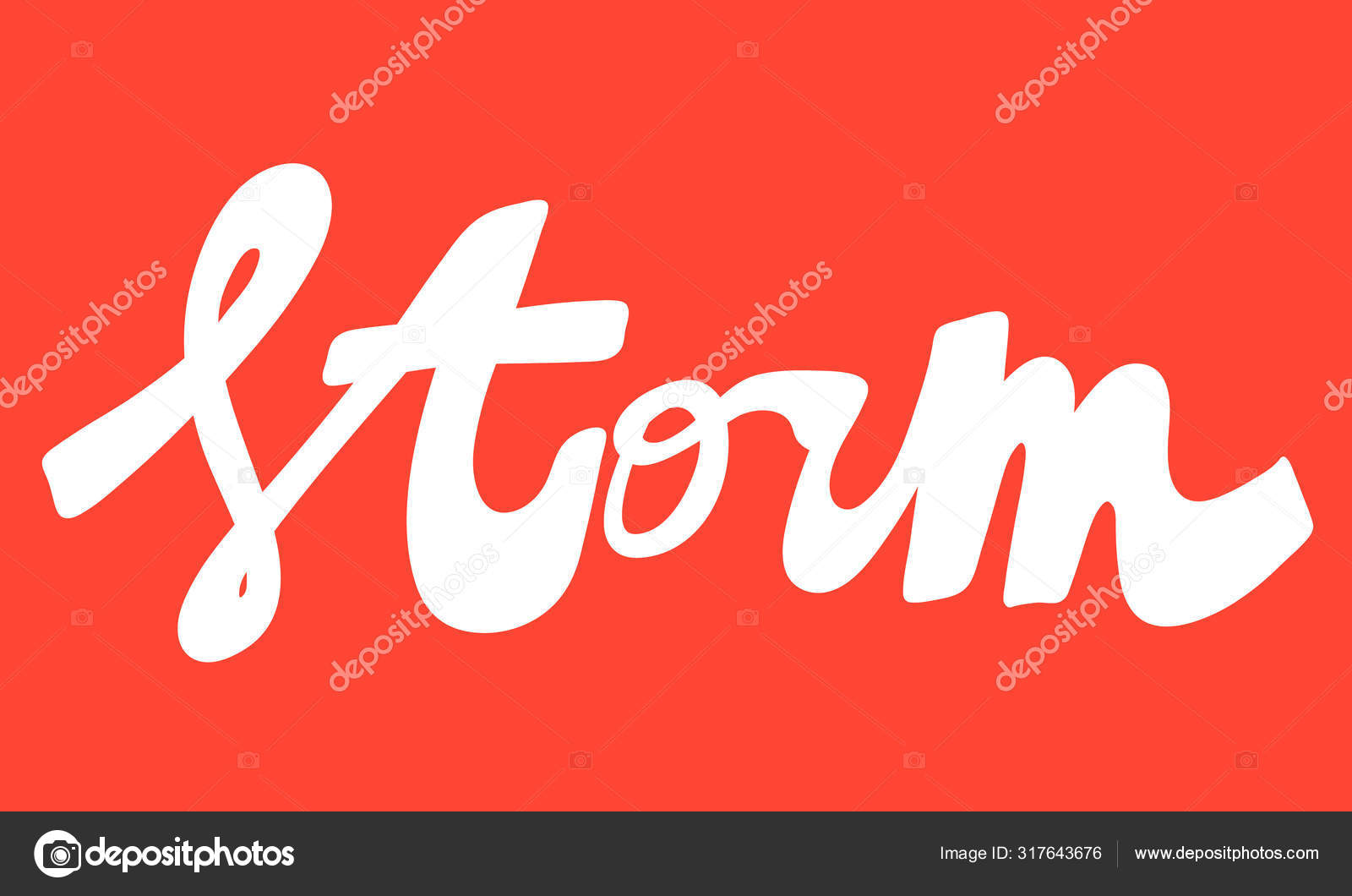 Storm. Vector hand drawn illustration with cartoon lettering. Good as a ...