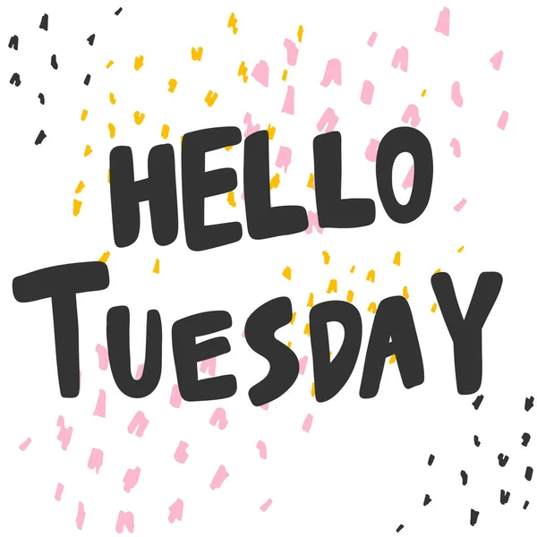 Hello Wednesday. Sticker for social media content. Vector hand drawn ...