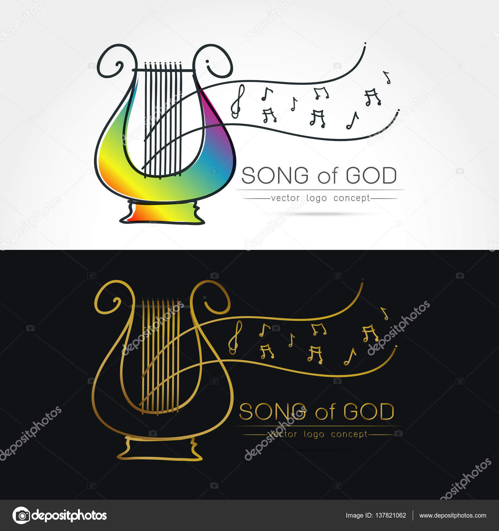 Stylized image of lyre logo Stock Vector Image by ©es7sense #137821062
