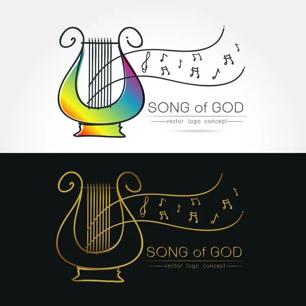 Stylized image of lyre logo — Stock Vector © es7sense #137821038