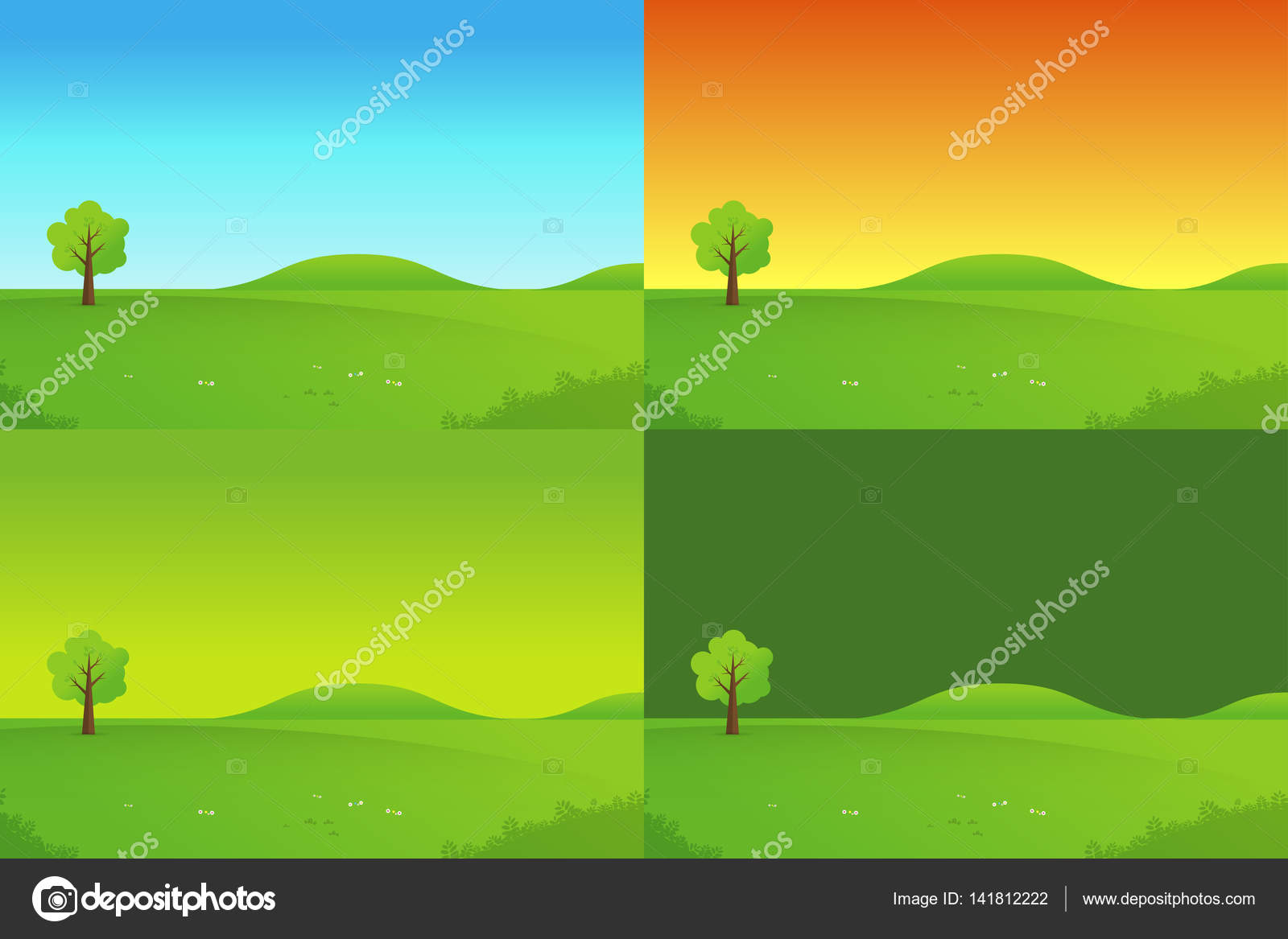 Forest trees landscape illustration Stock Vector by ©es7sense 141812222