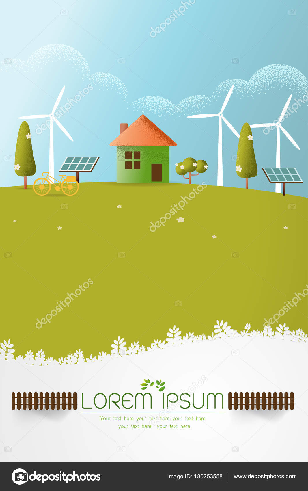 Eco friendly casa Vector ilustración . Vector de stock #180253558 de ...