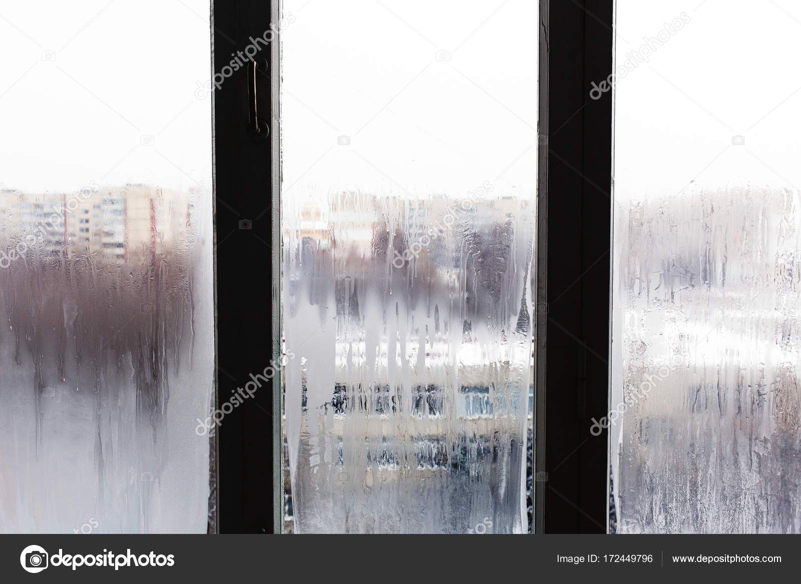 Ice Frosted Window Street View Window — Stock Photo © romanlisovy ...
