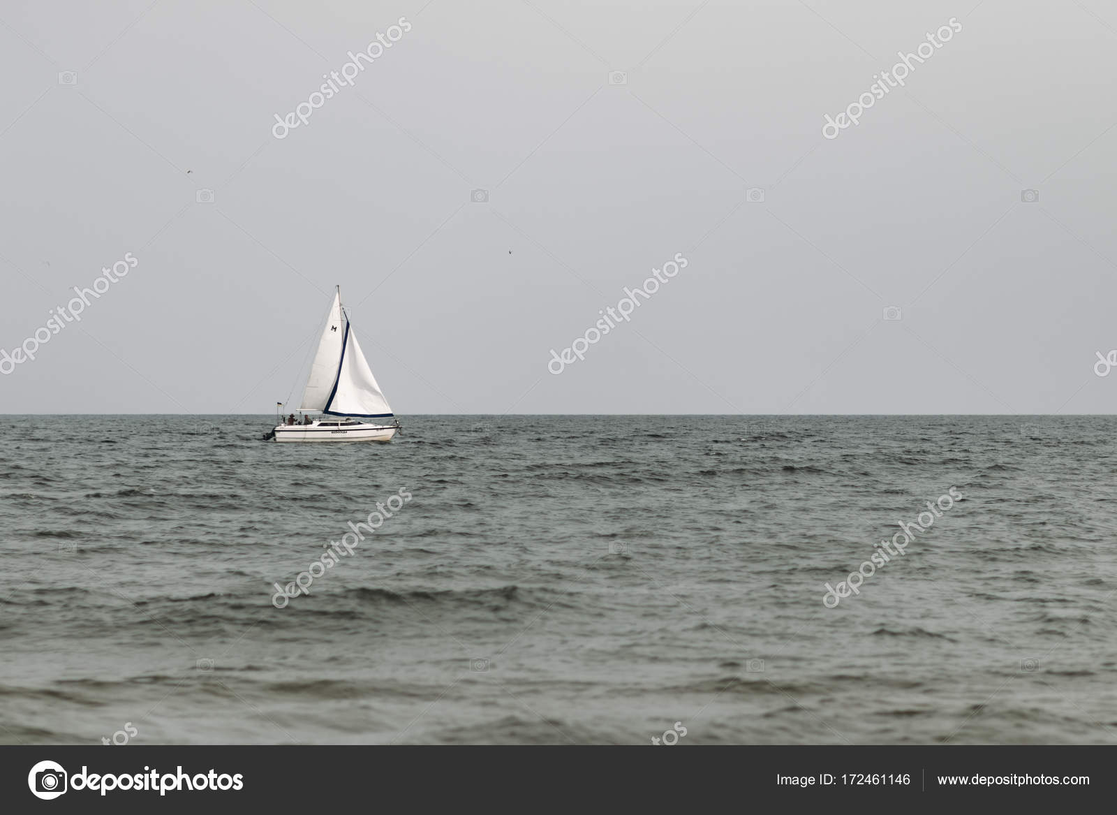 Seascape with sailing boat — Stock Photo © romanlisovy #172461146