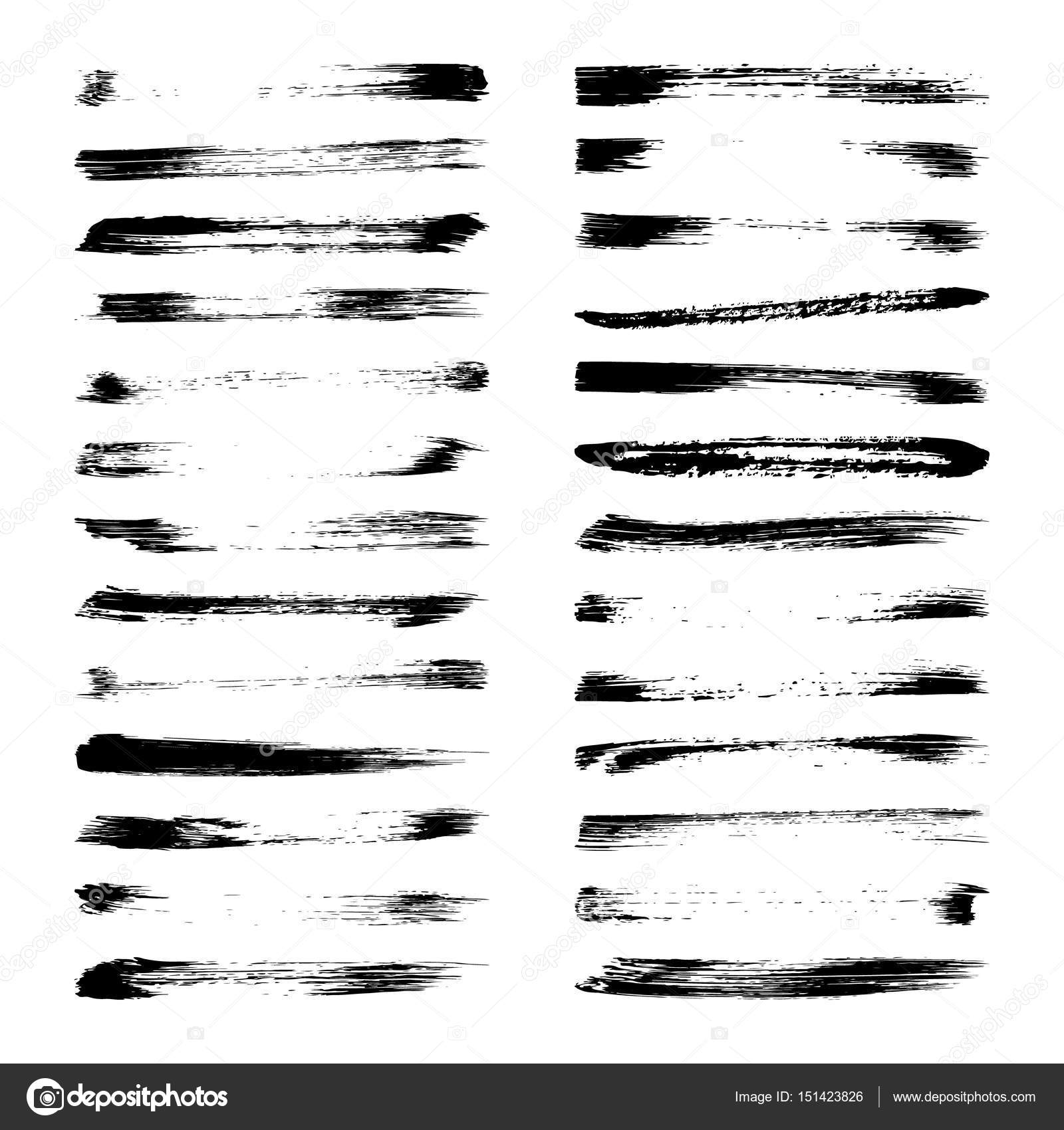 Set of Black ink vector stains. Stock Vector Image by ...