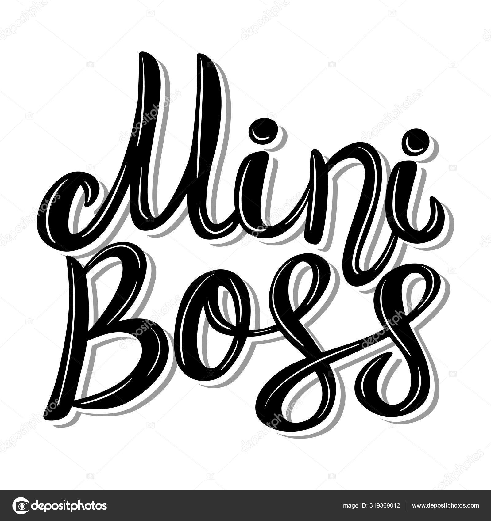 Mini chefe lettering Set. Frase de letras em estilo vintage isolado no ...