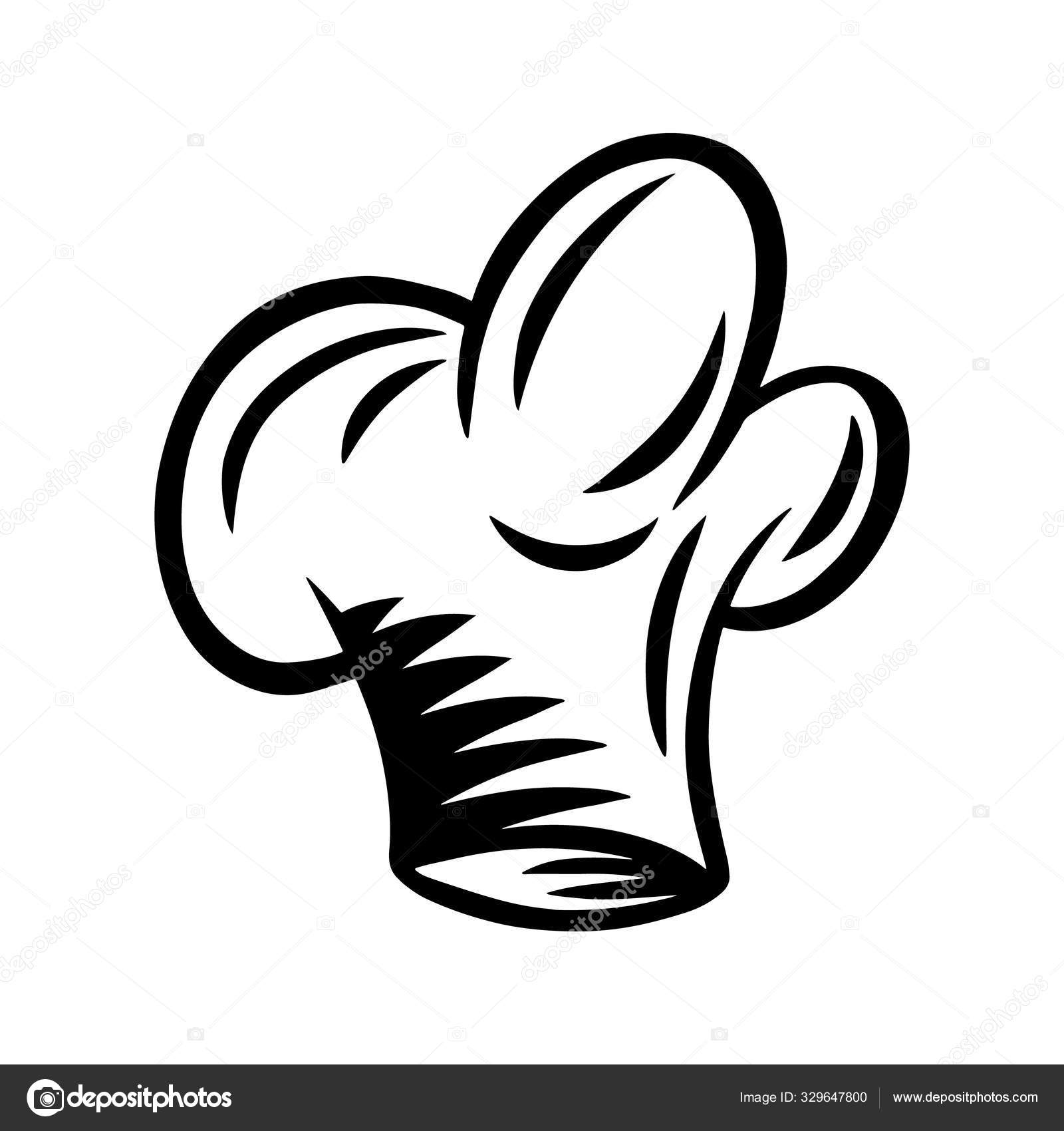 Vintage Cook hat isolated retro vector illustration on a white ...