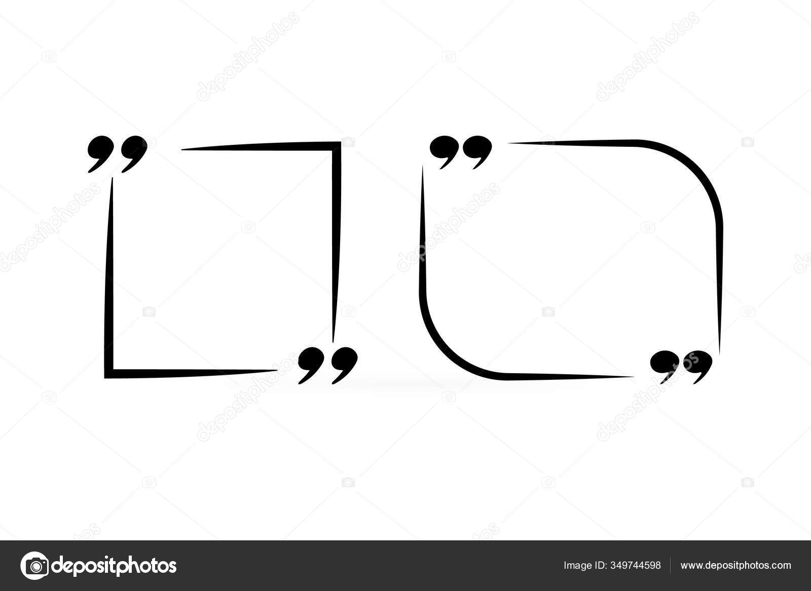 Blank Template Quotes Set Isolated White Quotes Icon Quotation Mark ...