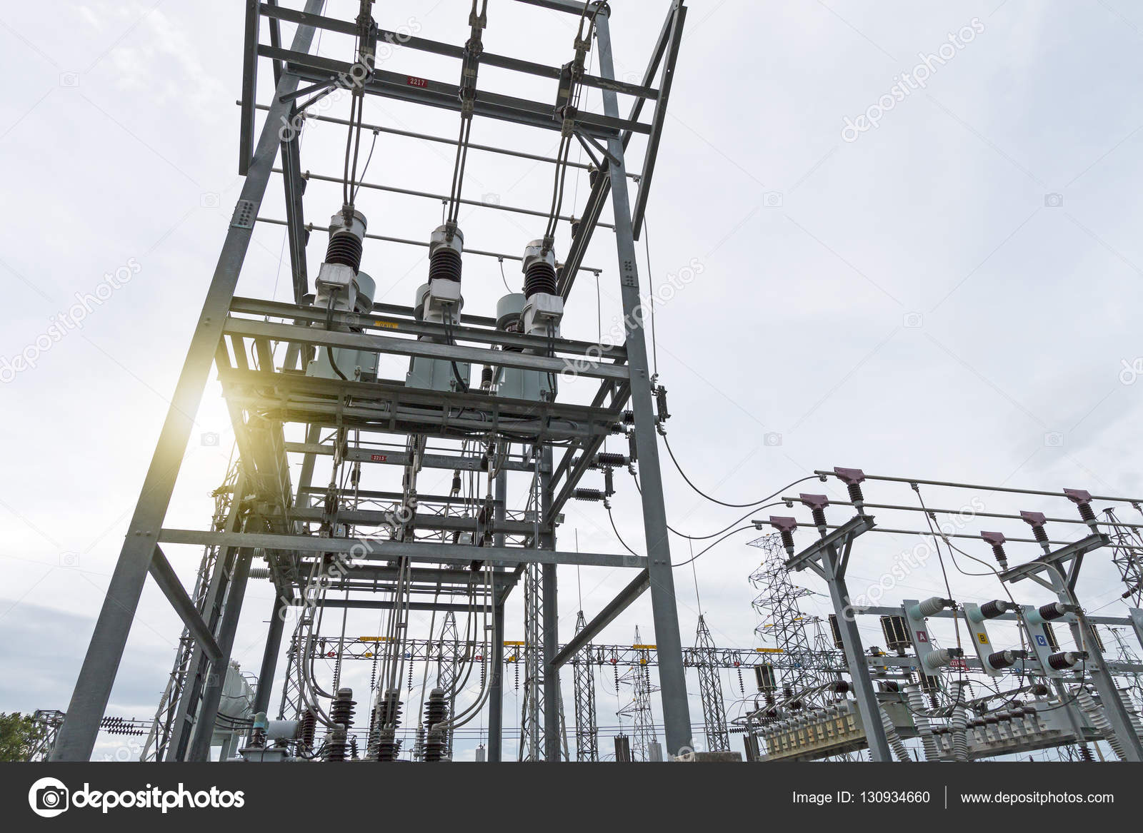 High voltage power transformer Stock Photo by ©Gobba 130934660