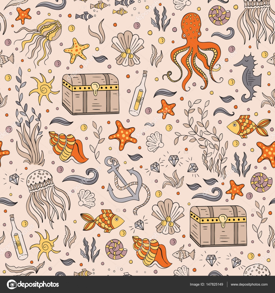 Sea elements patterns Stock Vector Image by ©darijashka #147825149