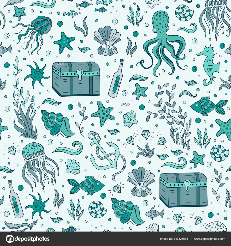 Sea elements patterns Stock Vector Image by ©darijashka #147825683