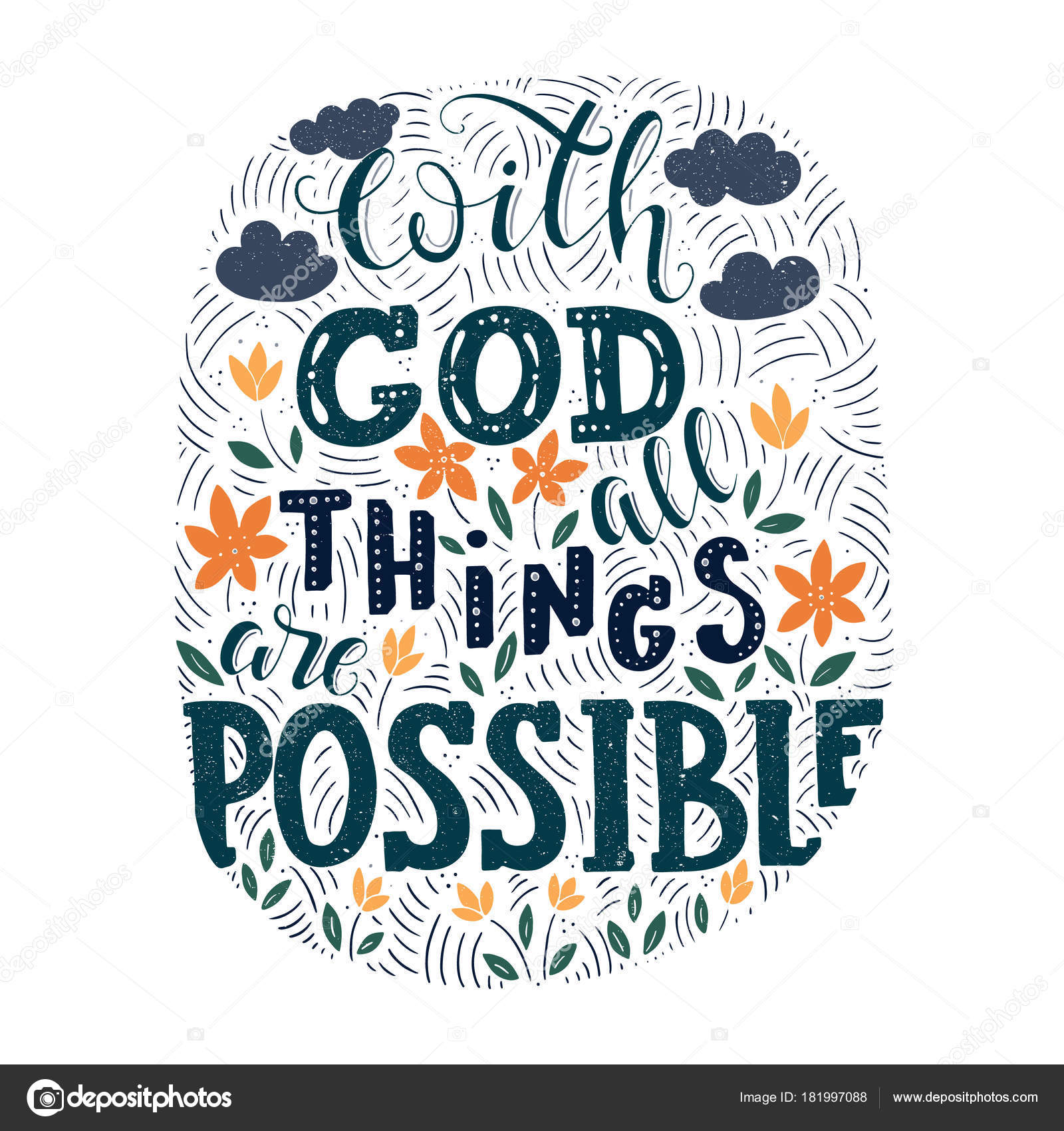 Vector Religions Lettering Modern Lettering Illustration Shirt Hand ...