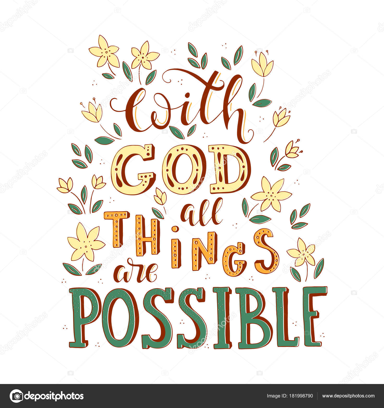 Vector Religions Lettering Modern Lettering Illustration Shirt Hand ...