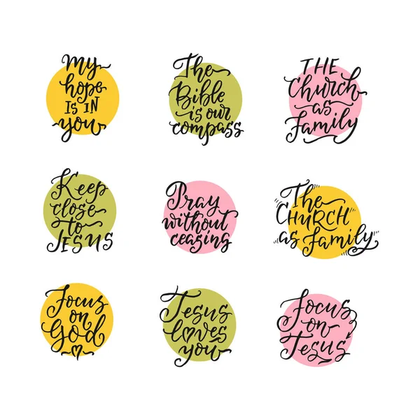 Vector Religions Lettering Church Family Modern Lettering Illustration ...