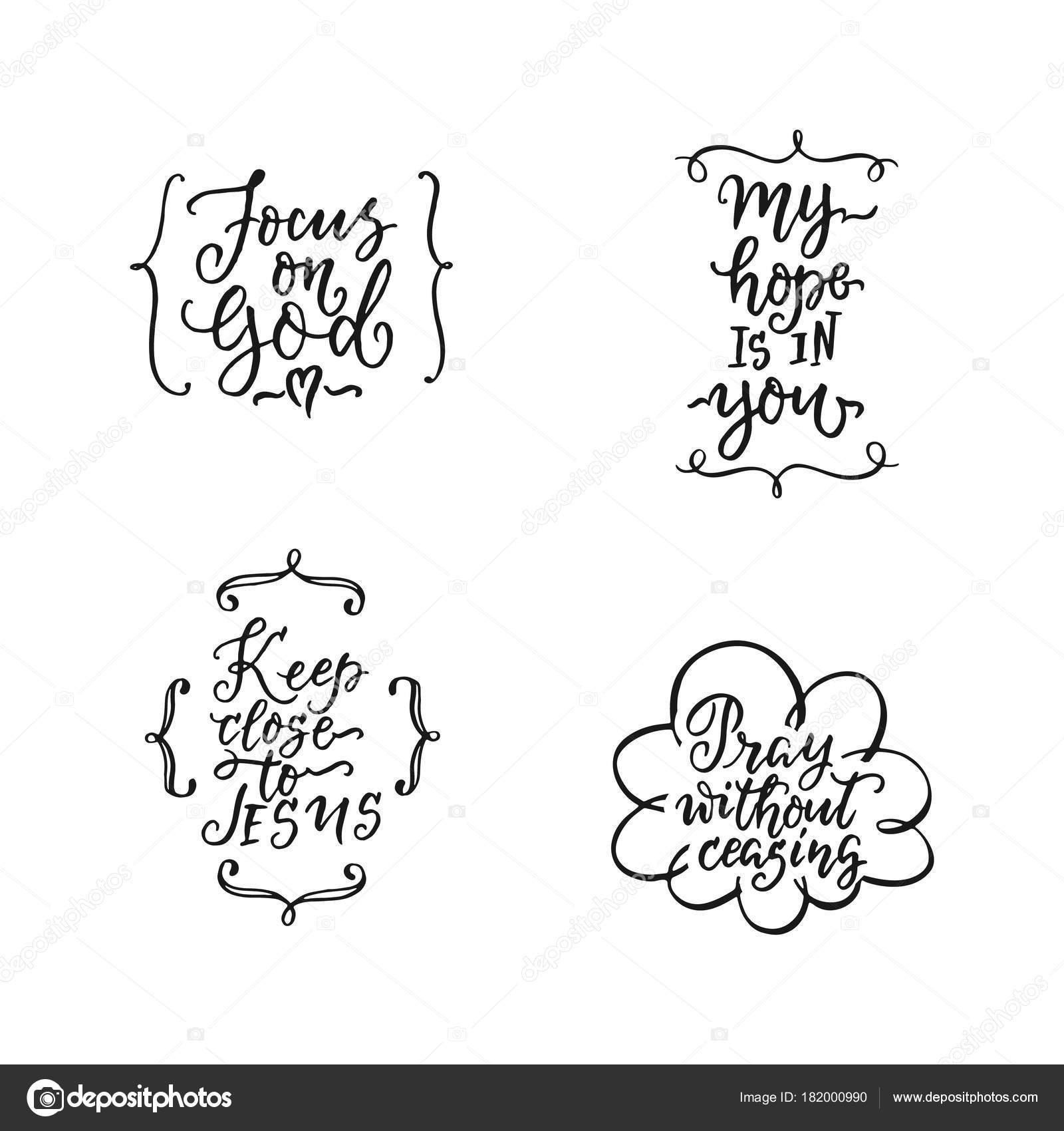 Vector Set Religions Lettering Modern Lettering Illustration Shirt Hand ...