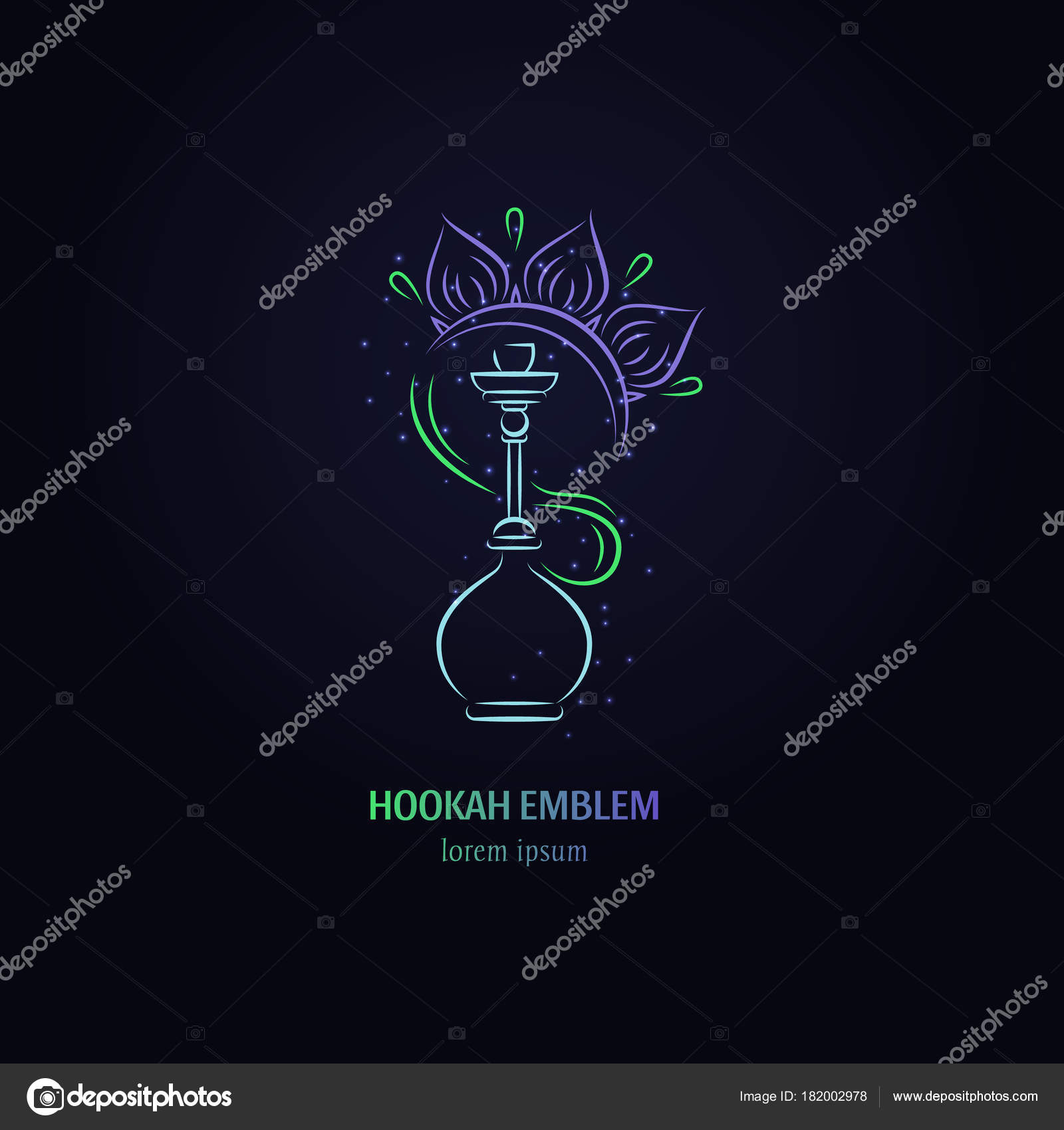 Vector Hookah Flower Logo Design — Stock Vector © darijashka #182002978