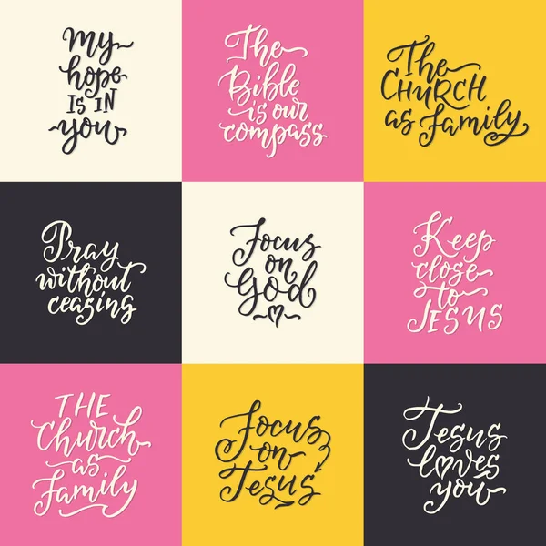 Vector Religions Lettering Church Family Modern Lettering Illustration ...