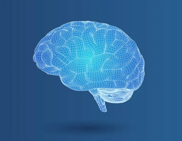 Red wireframe brain illustration on dark BG Stock Vector by ©Jolygon ...