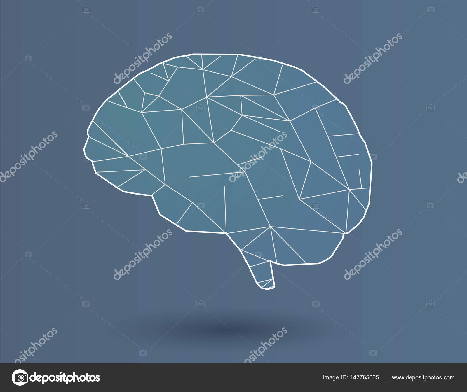 White stylized brain illustration on green BG Stock Vector Image by ...