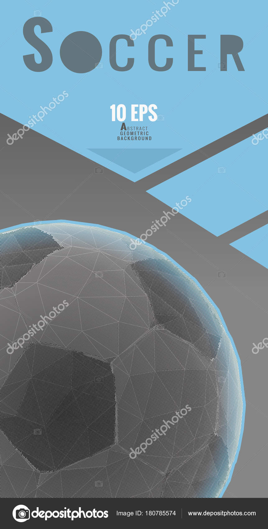Low poly football graphic layout on gray color Stock Vector Image by ...