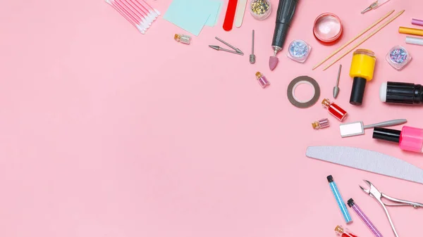 Nail care. A set of professional tools for manicure and pedicure ...