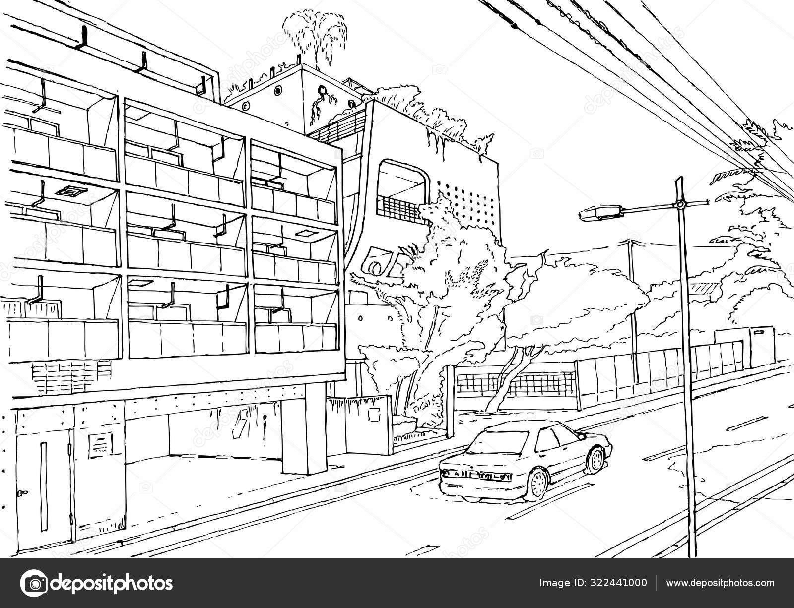 Tokio cityscape vector illustration Tokyo street, graphic vector ...