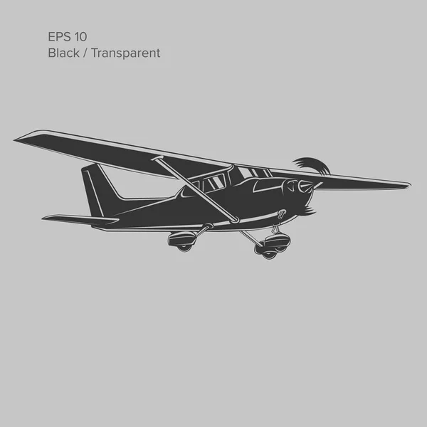 Small plane vector illustration. Single engine propelled aircraft ...