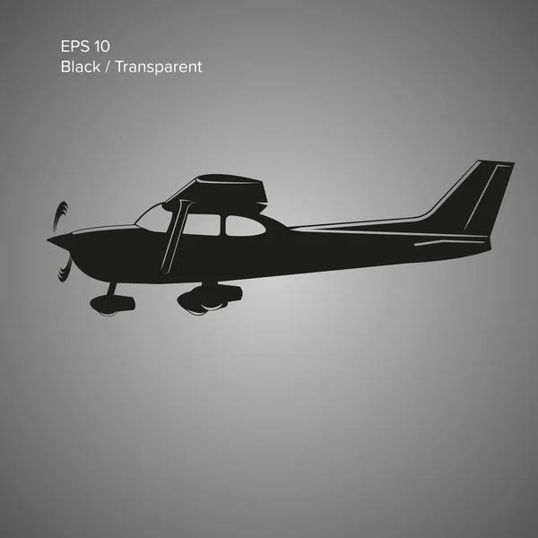 Small plane vector illustration. Single engine propelled aircraft ...