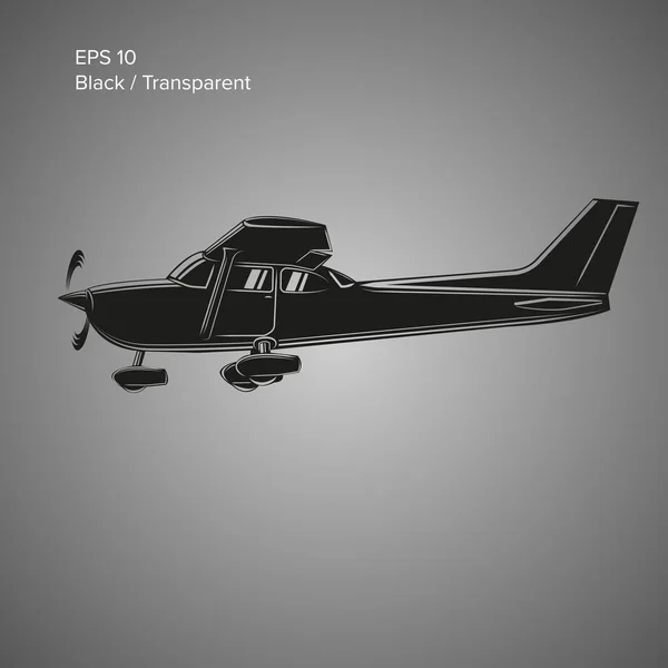 Small plane vector illustration. Single engine propelled aircraft ...