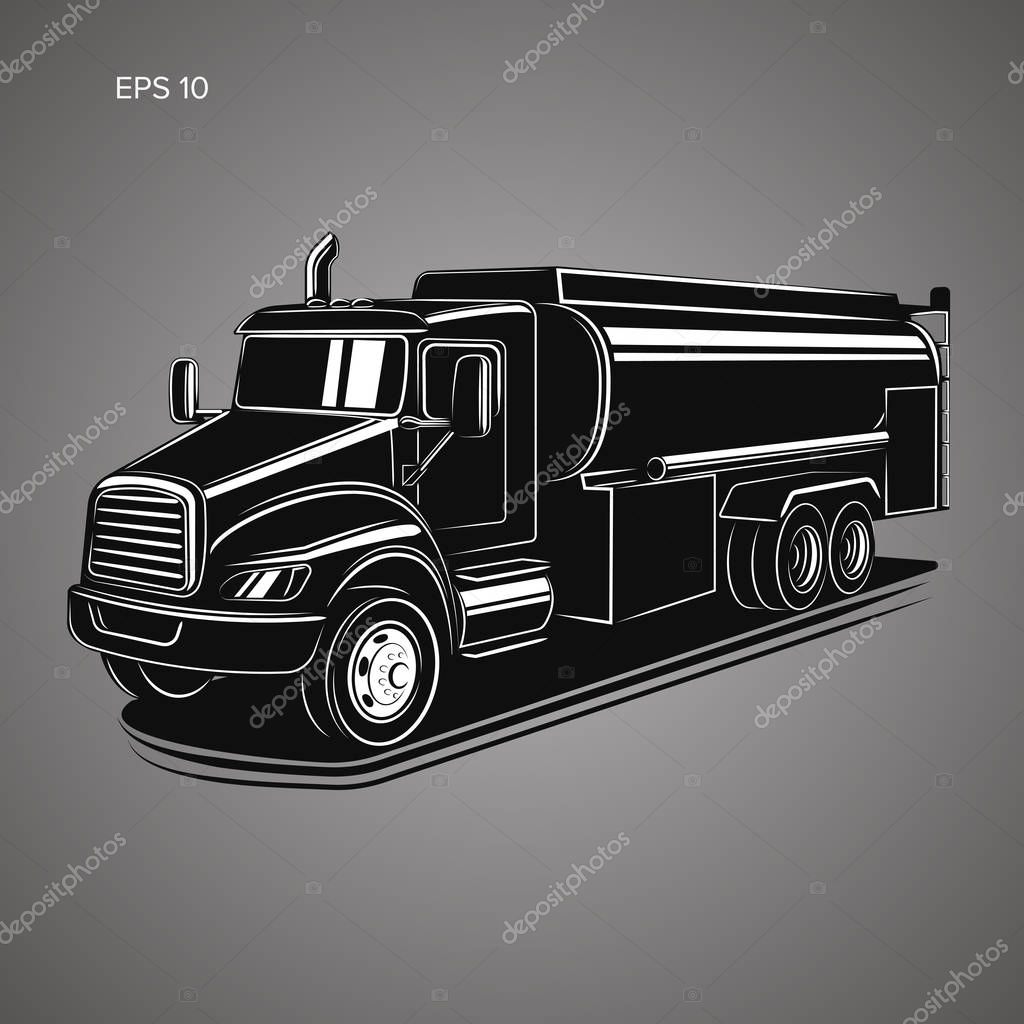 Ilustración del vector camión cisterna. Moderno petrolero aislado ...