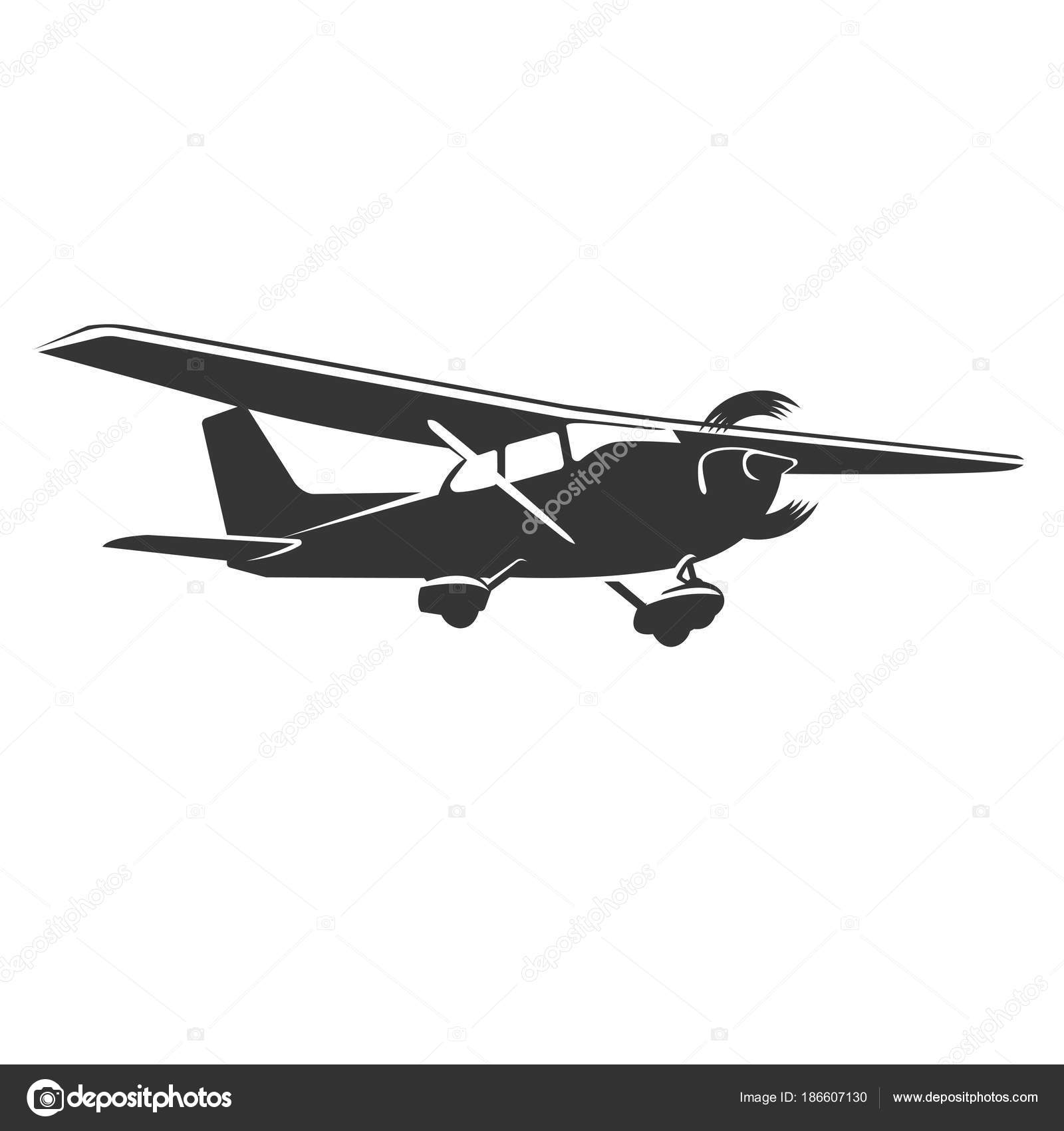 Small plane vector illustration. Single engine propelled aircraft ...