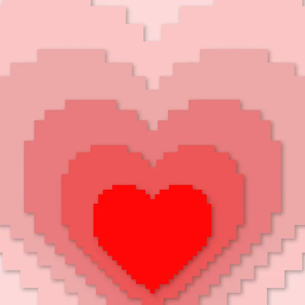 Red pixel heart concept illustration. Heart sign. Valentine's Day ...