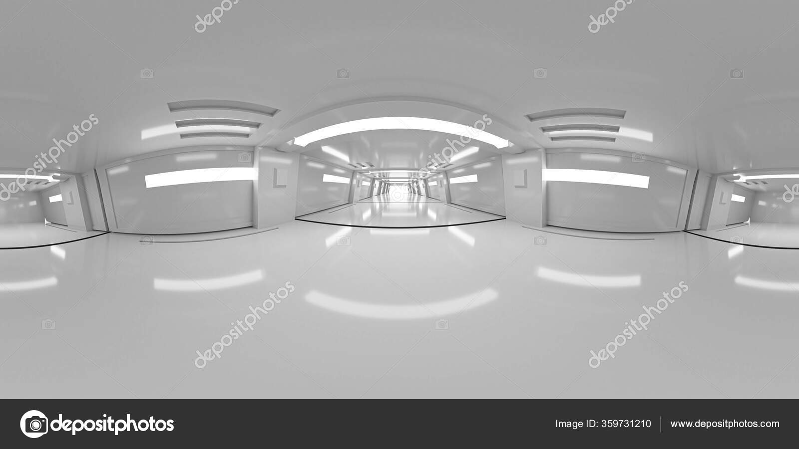 Full 360 Degree Equirectangular Panorama Hdri Modern Futuristic White ...