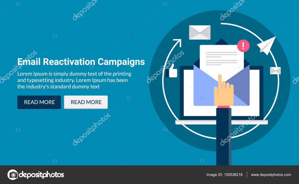 Flat style vector illustration for email reactivation campaign, email ...