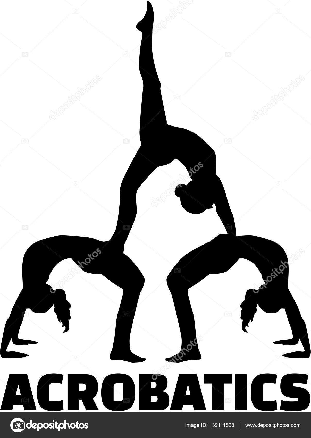 Acrobatics silhouette with word Stock Vector Image by ©miceking #139111828